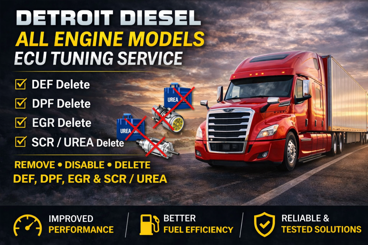 Detroit Diesel All Engines Models ECU Tuning Service DEF DPF EGR SCR