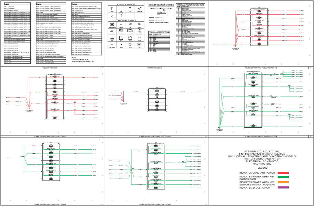 Case IH Steiger 370 420 470 500 540 580 & 620 Wiring Diagram